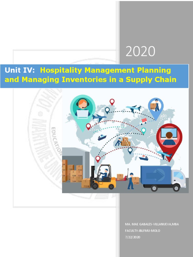 Unit IV - Hospitality Management Planning and Managing Inventories in A ...