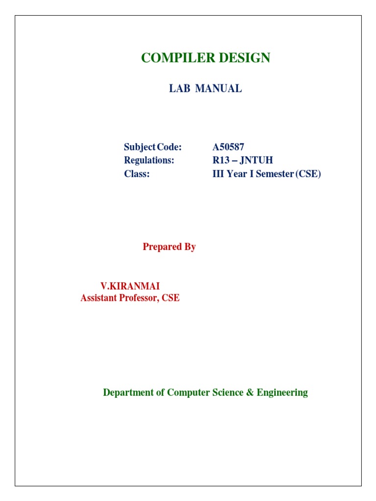 CD Lab Manual-IIICSE | PDF | Parsing | Engineering