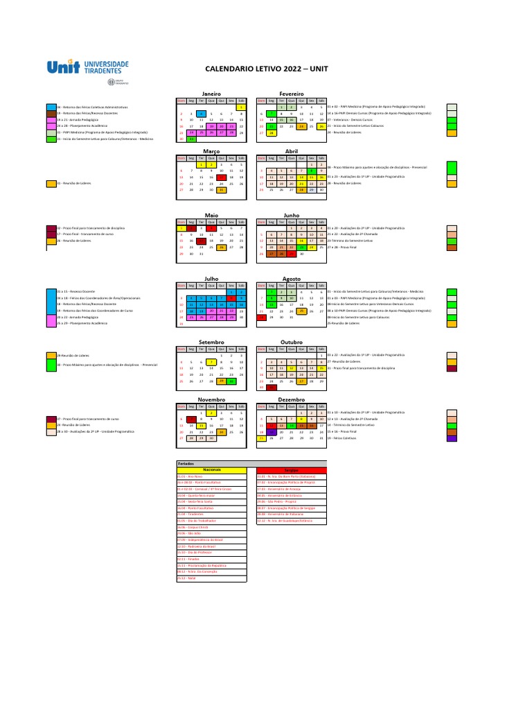Calendario Letivo 2022 Atual | PDF