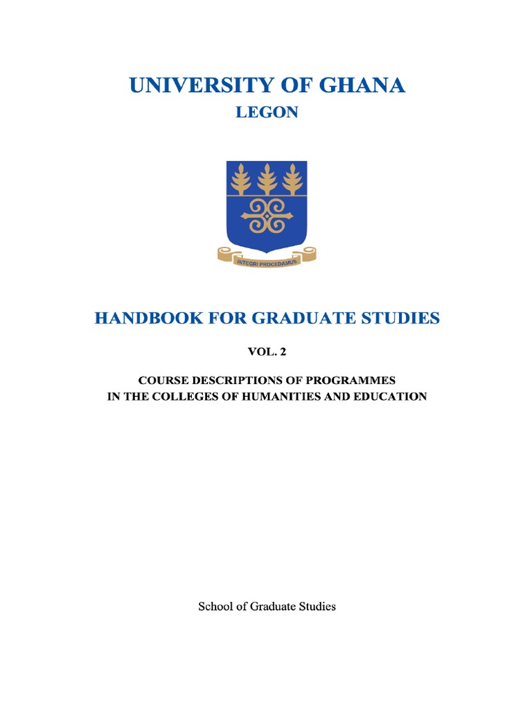University of Ghana Legon Handbook For Graduate Studies | PDF