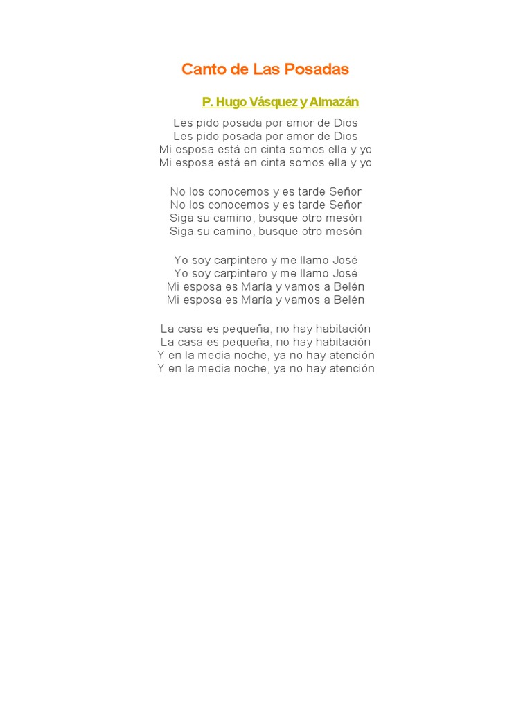 Canto de Posadas: Letra y Significado | PDF