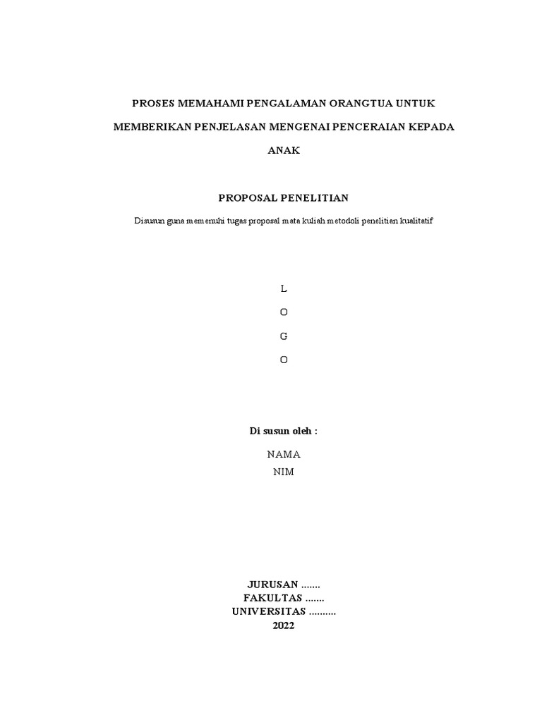 Proposal Penelitian Perceraian | PDF