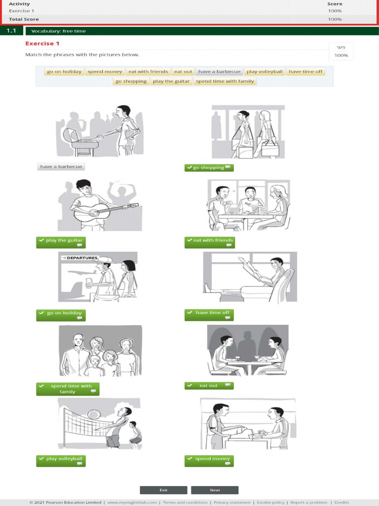 My English Lab Unit 1 - Resuelto 100% | PDF