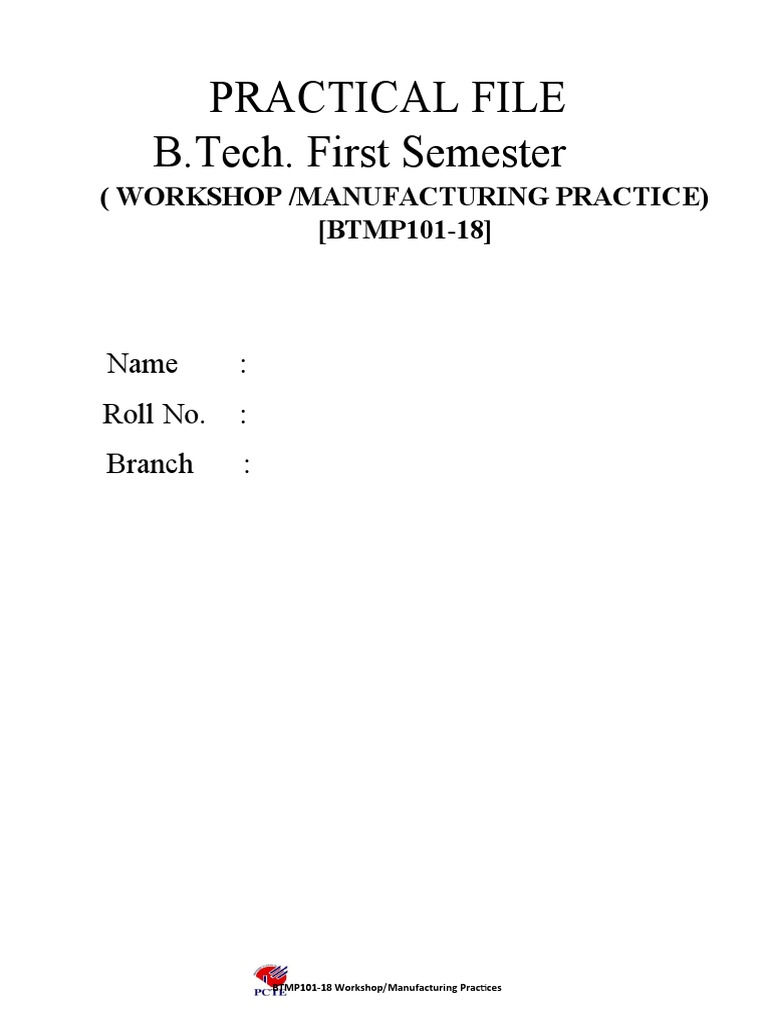 Workshop Practical File | PDF | Welding | Construction
