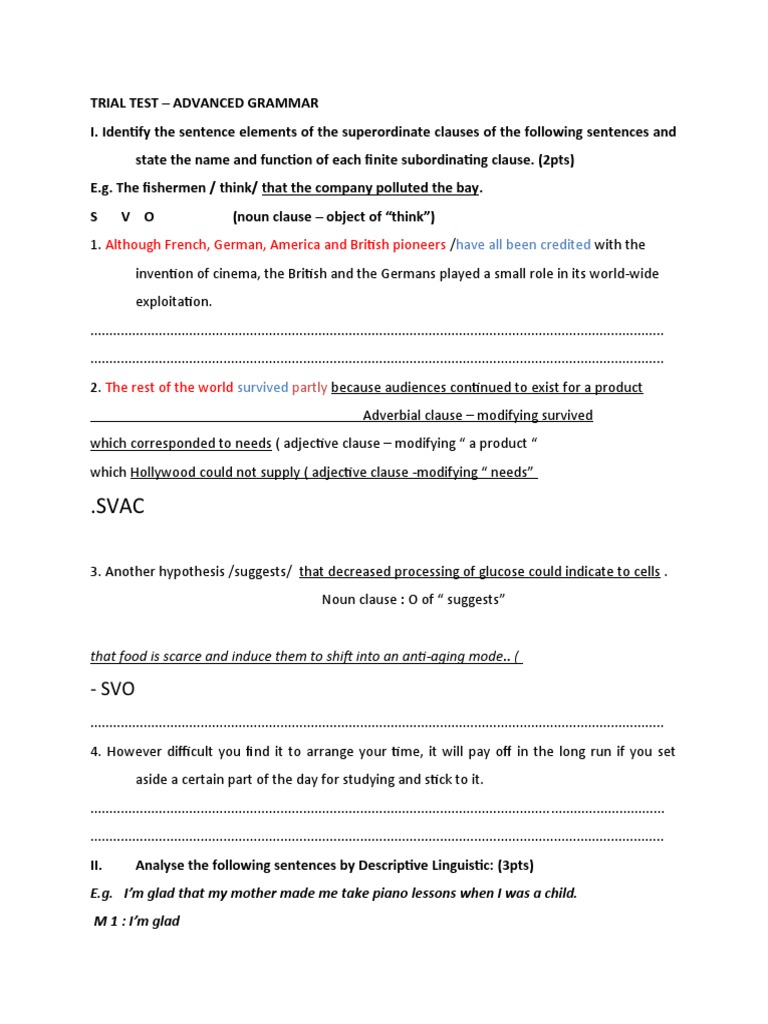 Trial Test | PDF | Clause | Adjective