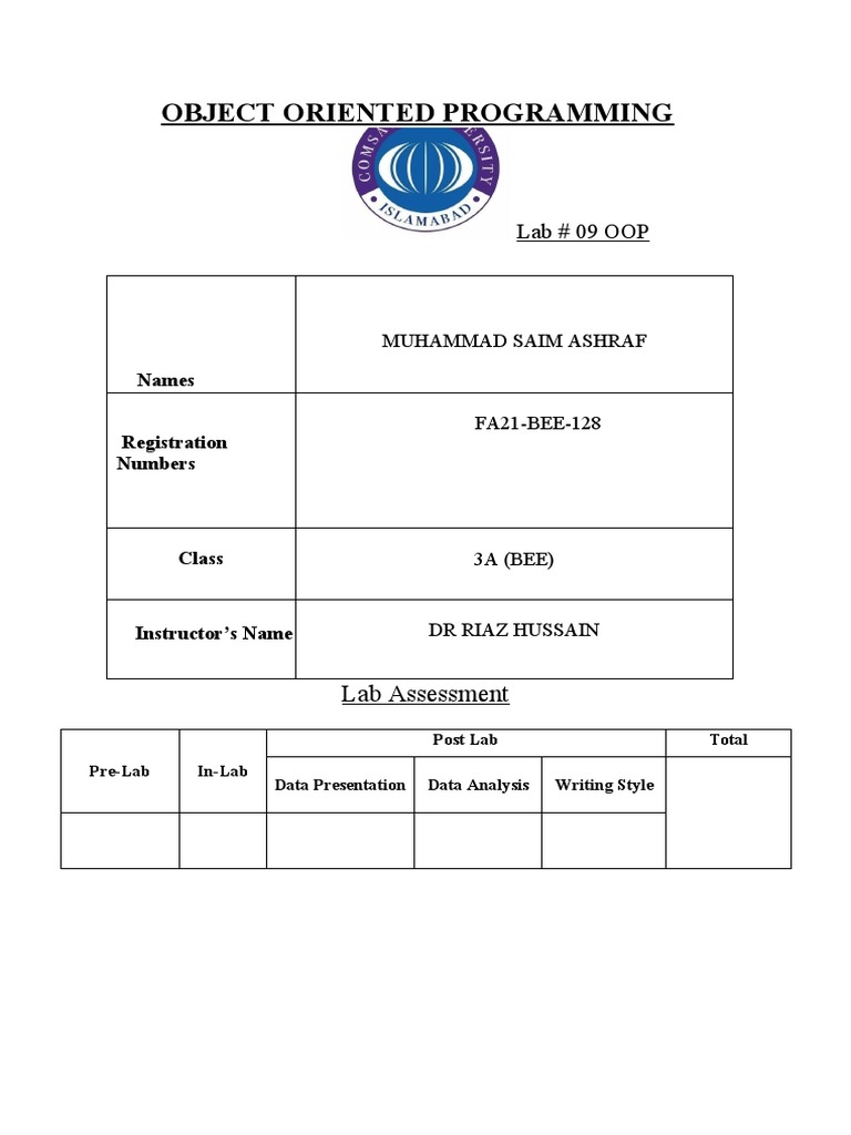 Lab Report 10 | PDF | Class (Computer Programming) | Pointer (Computer Programming)