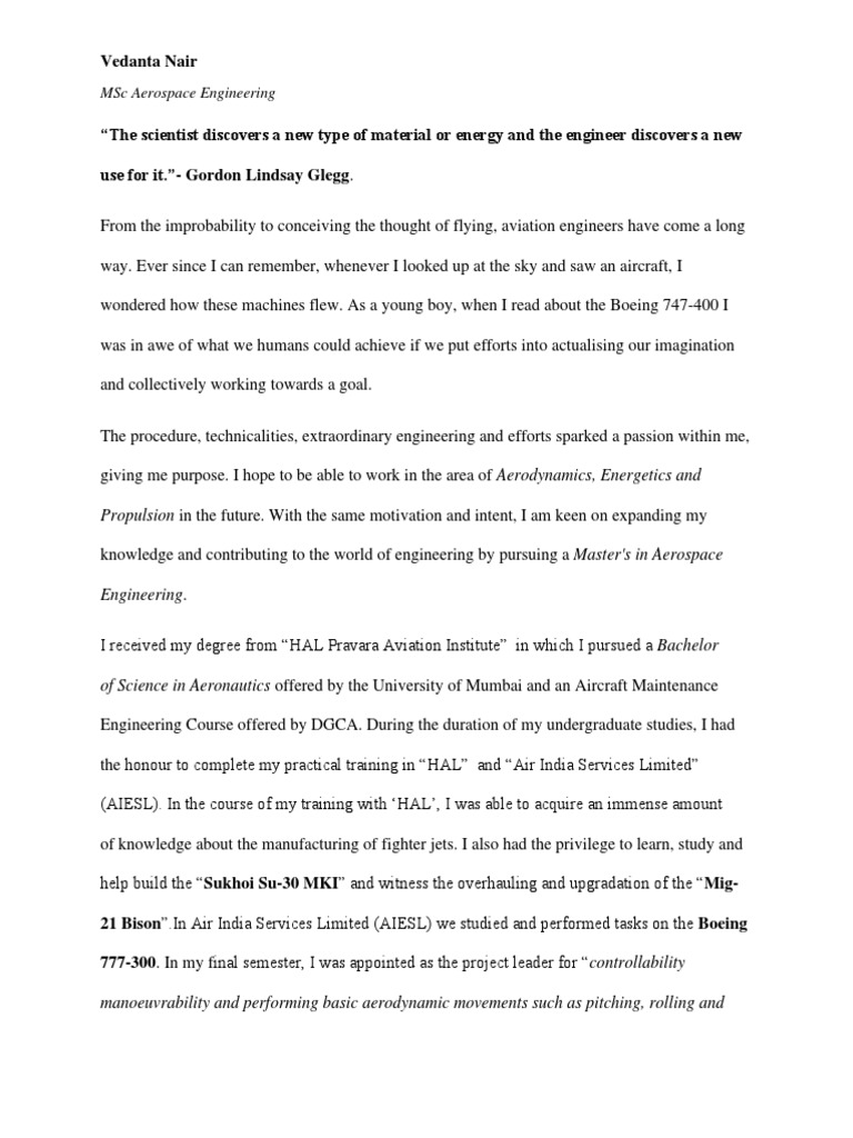 Cover Letter-ISAE SUPAERO | PDF | Aircraft | Aerospace Engineering