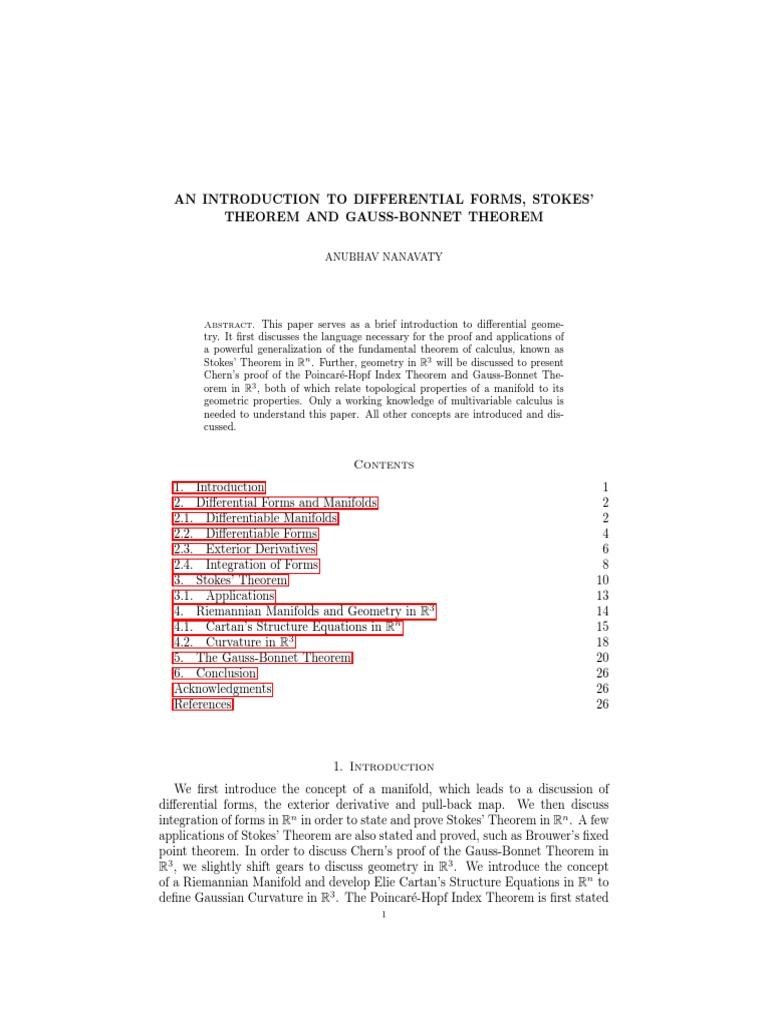 Nanavaty | PDF | Differentiable Manifold | Differential Form