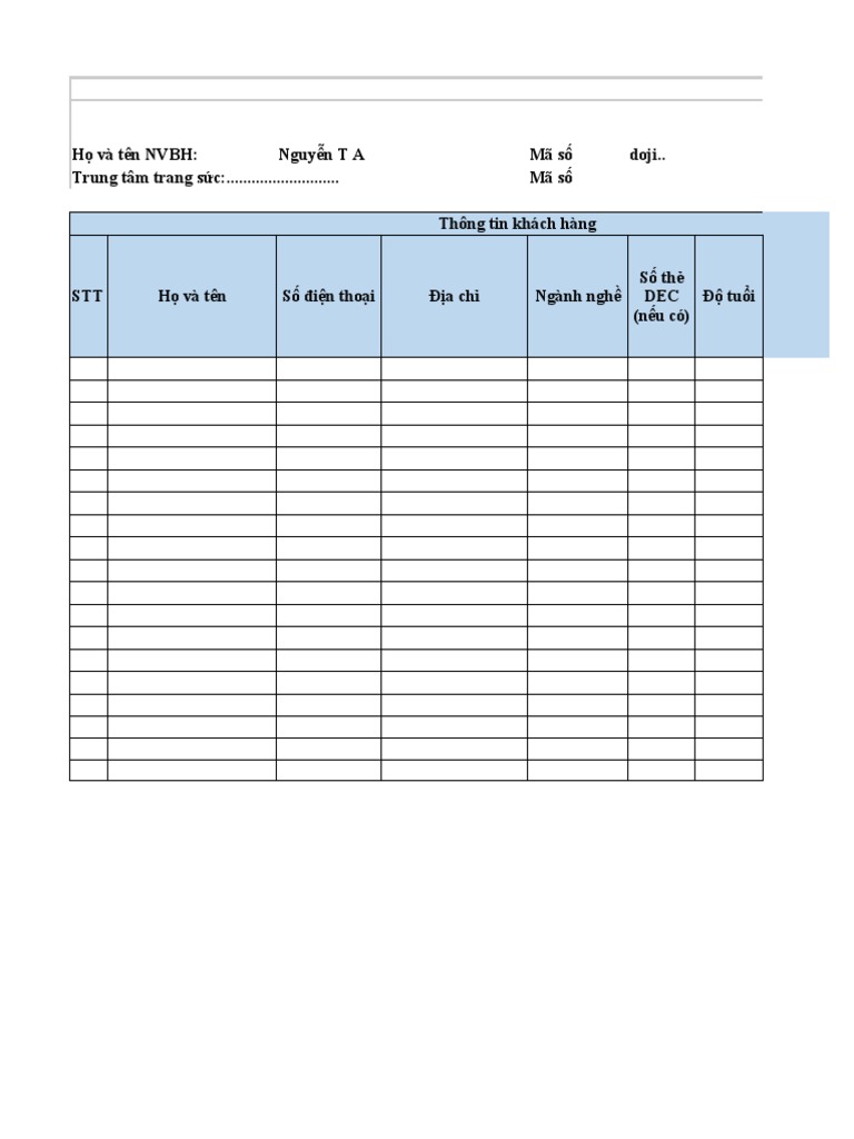 Mẫu Báo Cáo CSKH | PDF