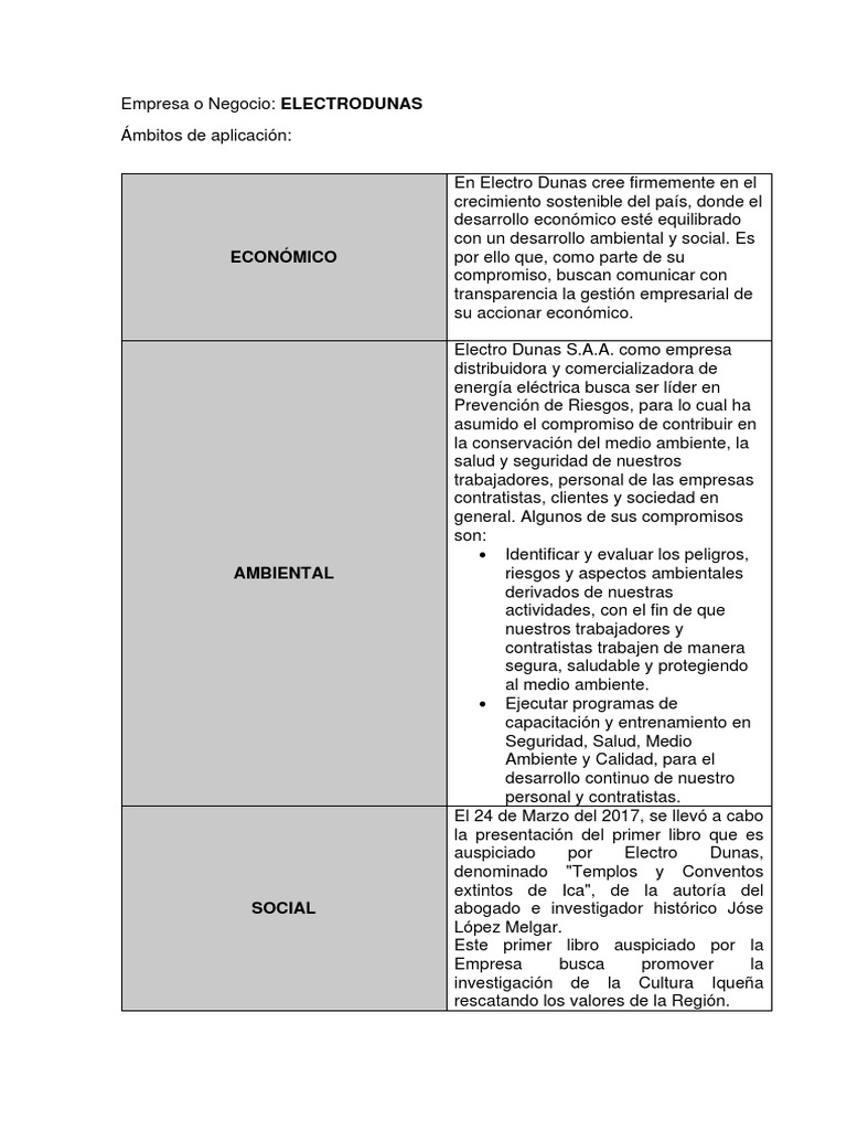 RS Electrodunas Ica | PDF | Business | Valores