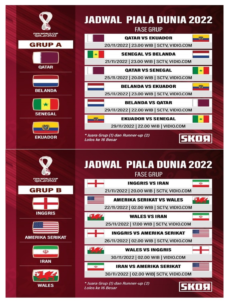 Jadwal Piala Dunia Qatar 2022 | PDF