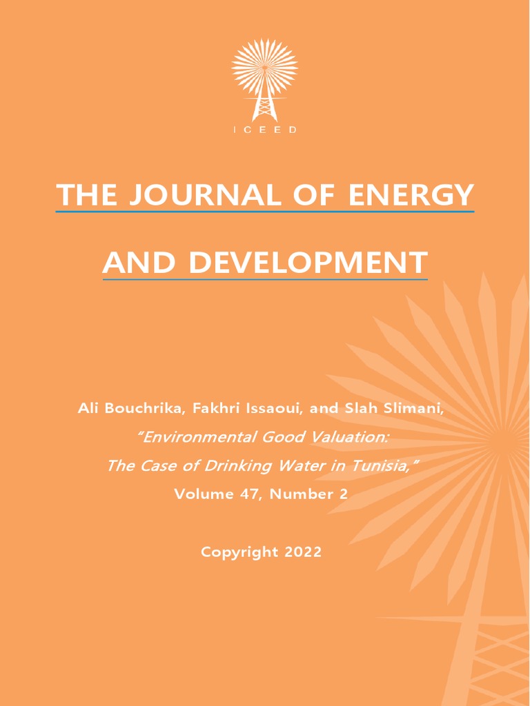 "Environmental Good Valuation: The Case of Drinking Water in Tunisia ...