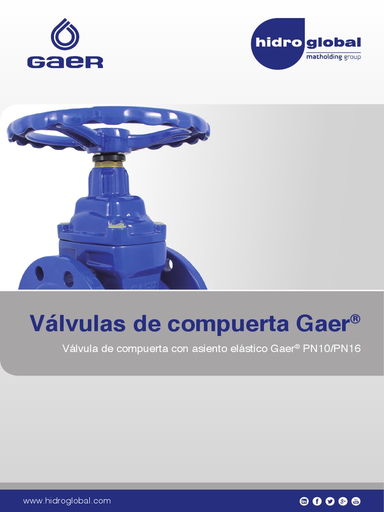 Hidroglobal CAT Valvulas Compuerta Gaer V01 | PDF | Tornillo | Acero