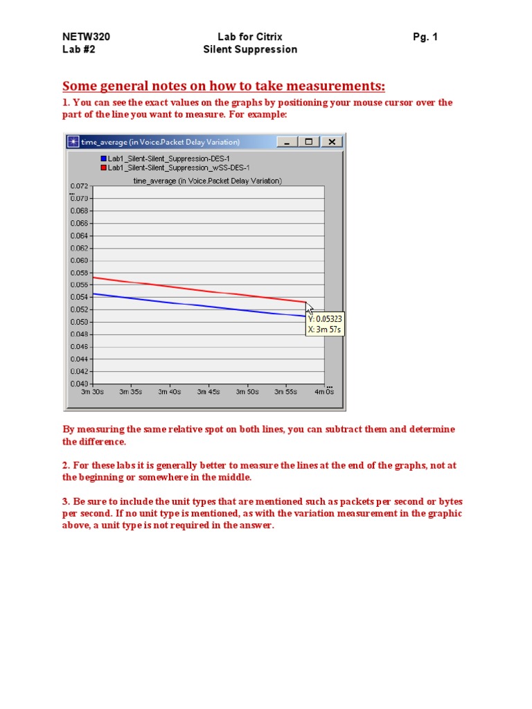 Some General Notes On How To Take Measurements:: NETW320 Lab For Citrix ...