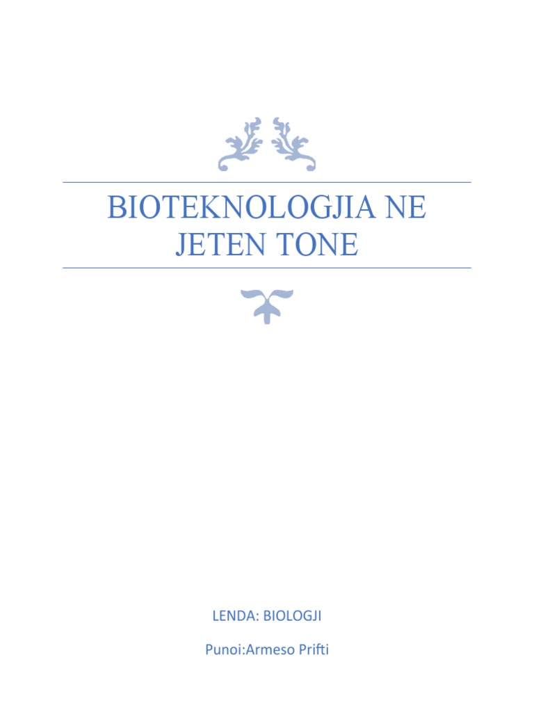 Bioteknologjia Ne Jeten Tone 1 | PDF