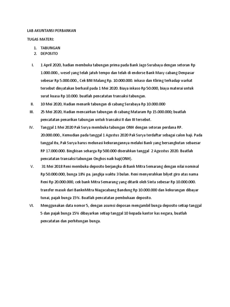 Lab Akuntansi Perbankan Ii | PDF
