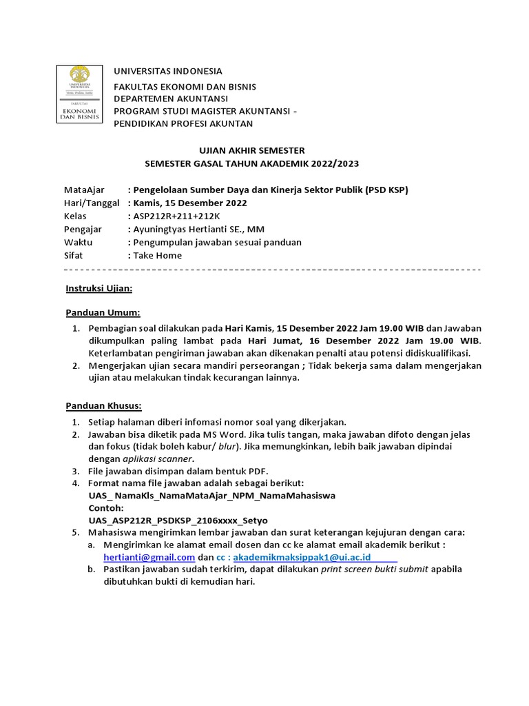 SOAL UAS PSD KSP Gasal 2022 - 2023 - A.Hertianti | PDF