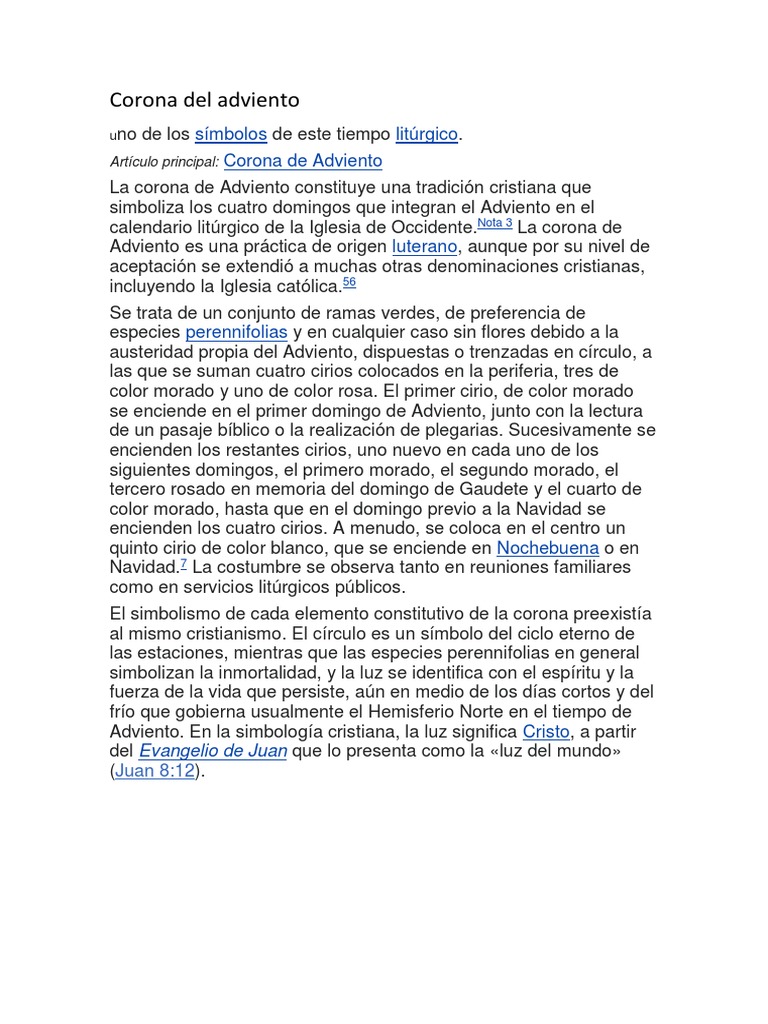 Corona Del Adviento | PDF
