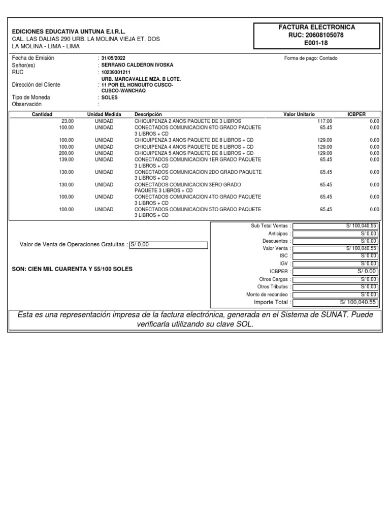 Factura Electrónica Ediciones Educativas | PDF | Pagos | Tecnología ...