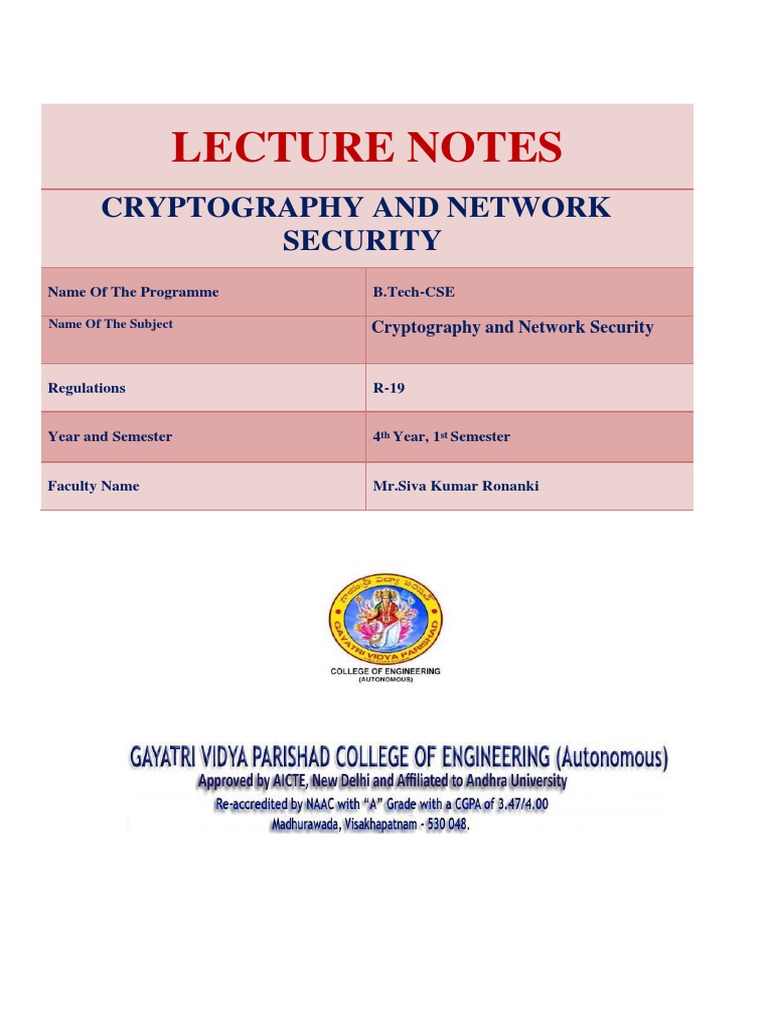 Unit-1 NSC | PDF | Cipher | Cryptography