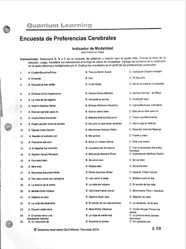 Encuestas para Preferencias Cerebrales | PDF