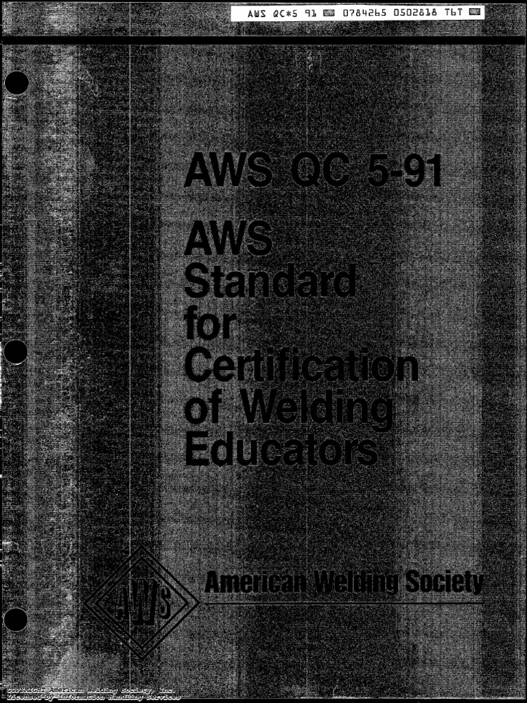 AWS QC5 (1991) Certification of Welding EDucators | PDF
