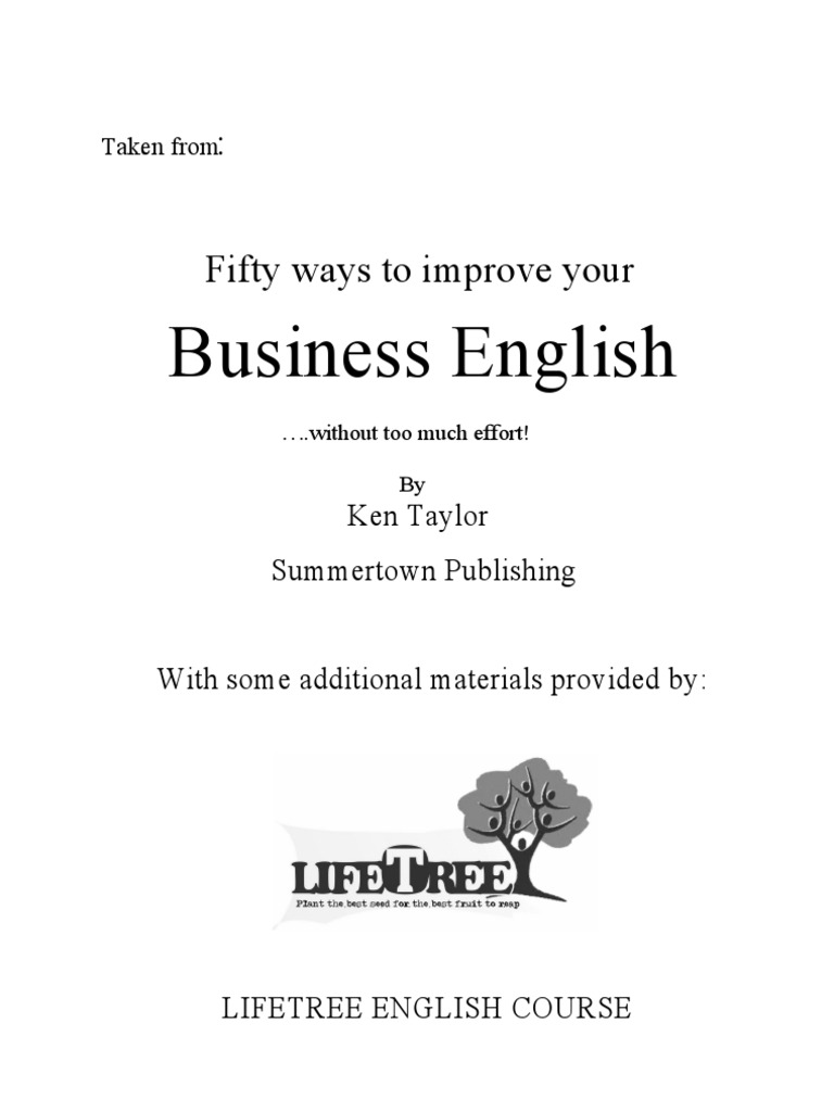 Business English:: Fifty Ways To Improve Your | PDF | Negotiation ...