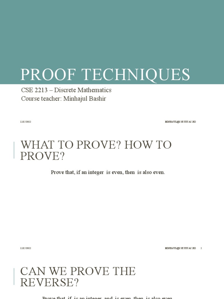 09 Proof | PDF | Mathematical Proof | Metalogic