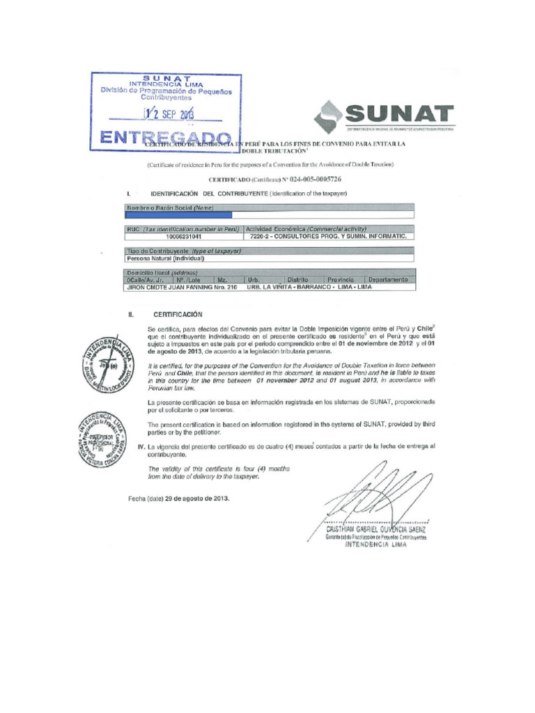 Formato Certificado Perú | PDF