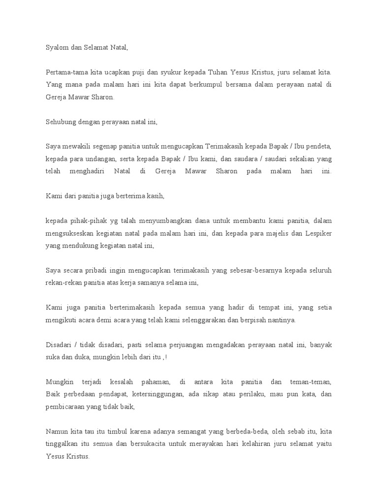 Syalom Dan Selamat Natal | PDF | Gaya Hidup