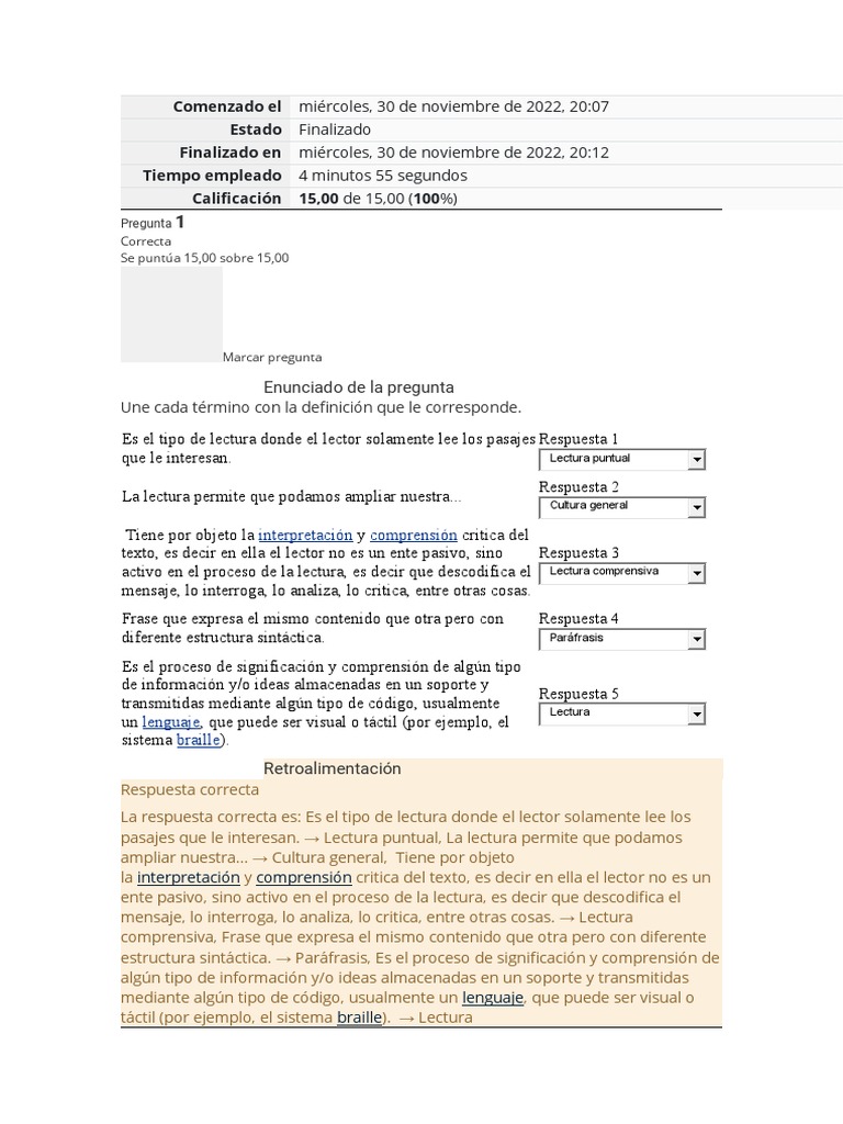 Ejercicio de Autoevaluación de La Unidad IV | PDF | Cognición | Comunicación humana