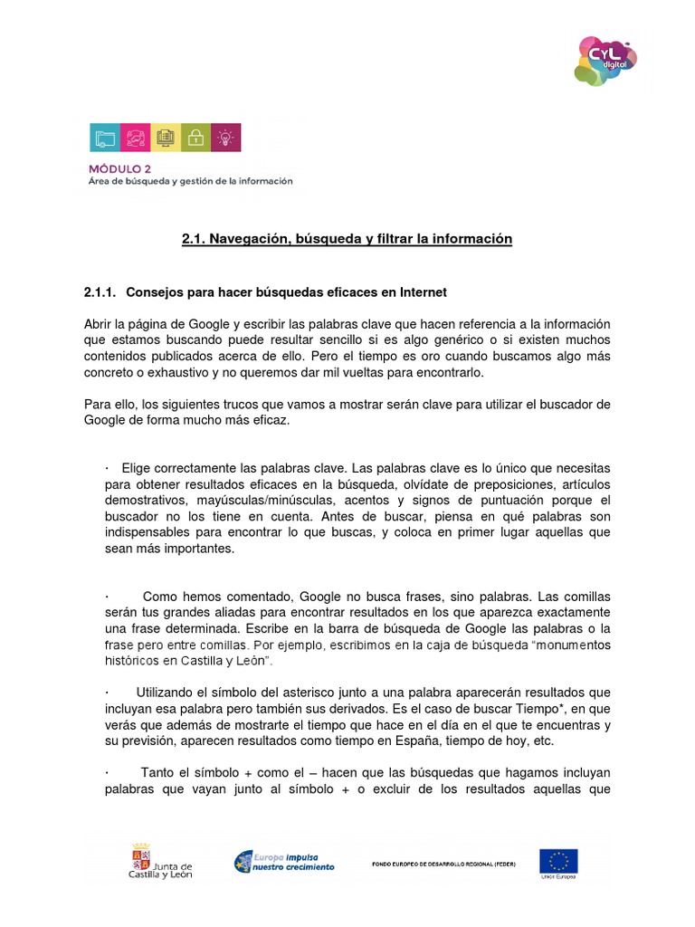 Mo Dulo 2. A Rea de Bu Squeda y Gestio N de Informacio N | PDF | Hashtag | Internet