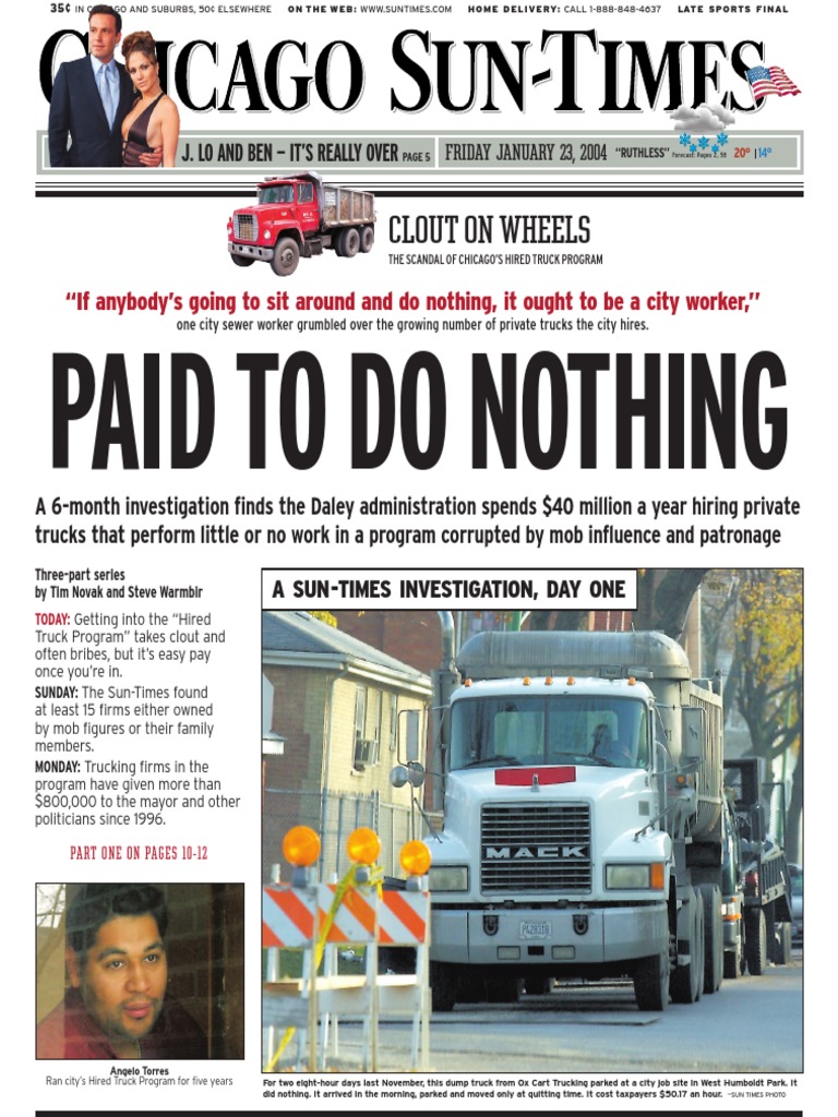 Chicago Sun-Times 'Paid To Do Nothing' Initial 2004 'Clout On Wheels ...
