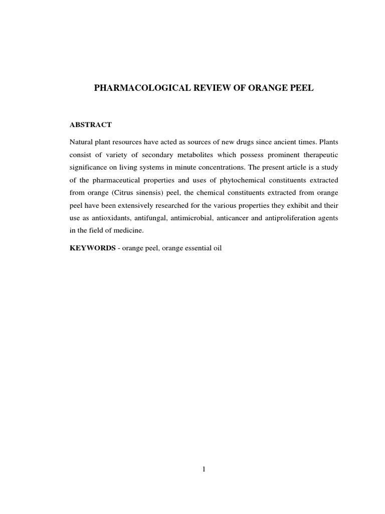 Orange Peel Project | PDF | Orange (Fruit) | Polyphenol