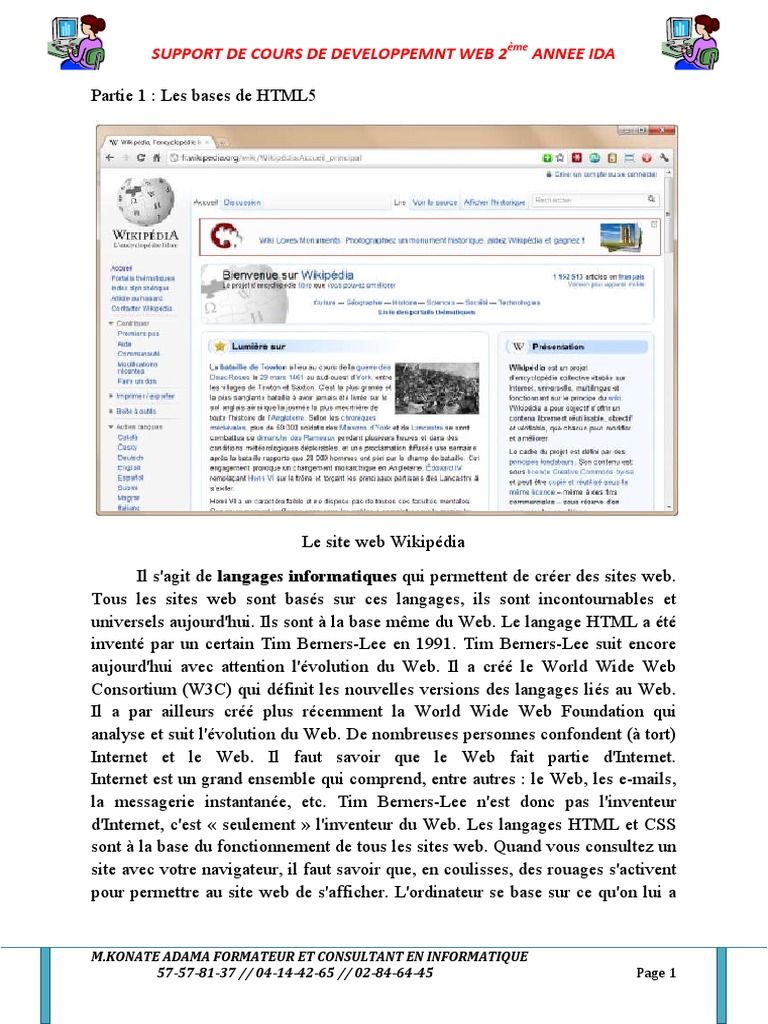 Cours de Developpement Web | PDF | Internet | Internet et Web