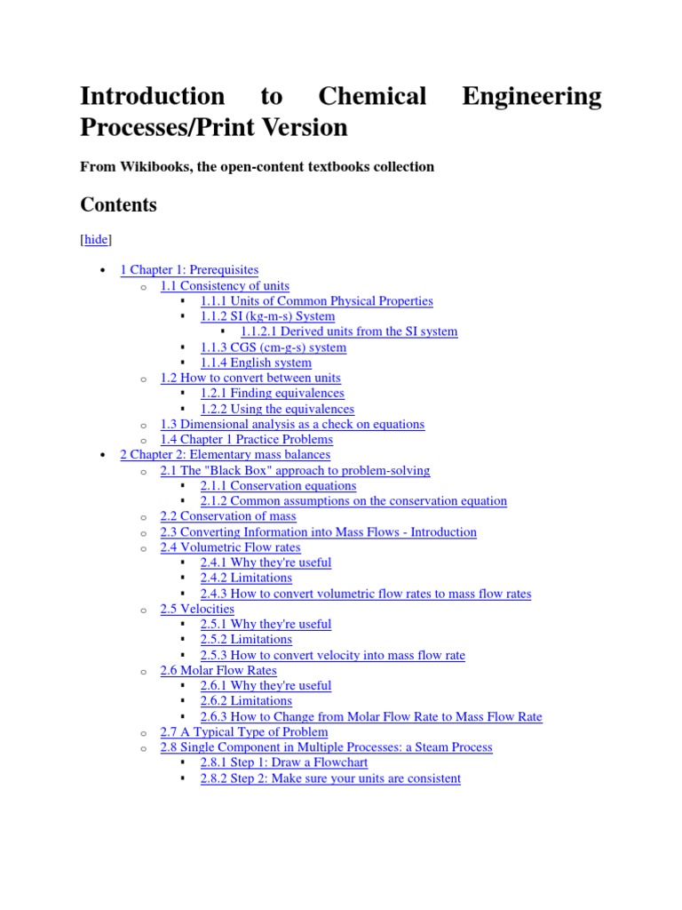 Introduction To Chemical Engineering Processes | PDF | Mole (Unit ...
