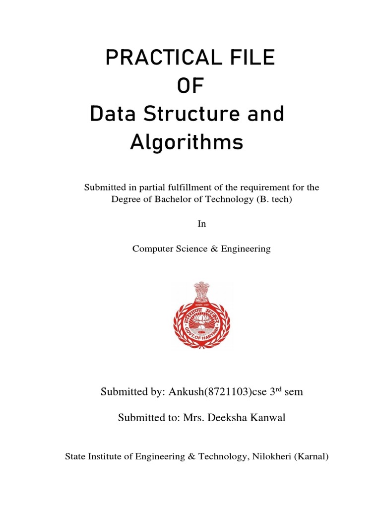 Practical File OF Data Structure and Algorithms | PDF | Queue (Abstract Data Type) | Programming