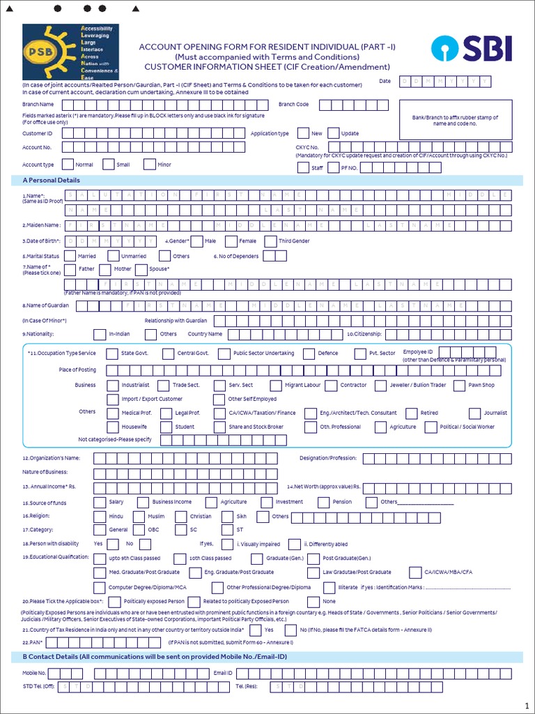 Bank Account Opening Form Guide | PDF | Banks | Cheque