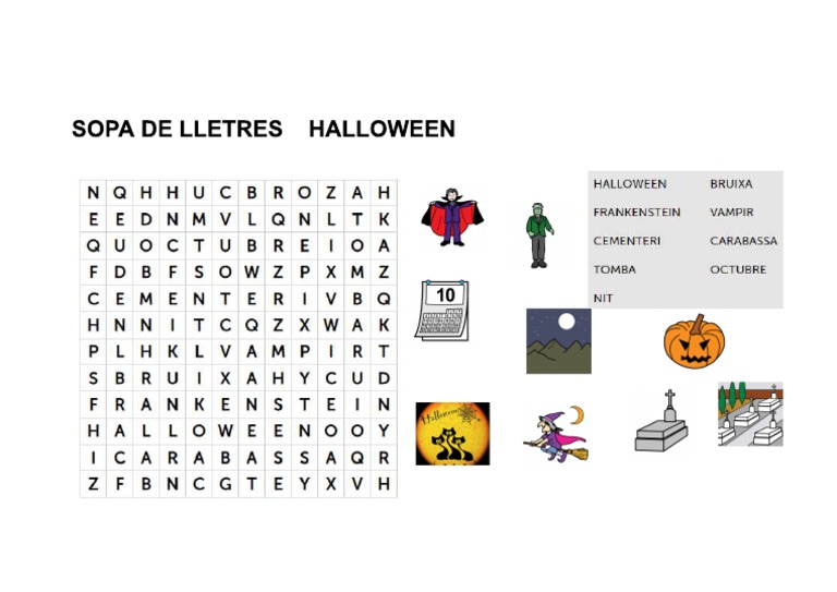 Sopa Lletres Halloween 3 | PDF