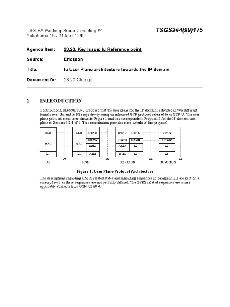 Iu User Plane Architecture Proposal | PDF | Telecommunications ...