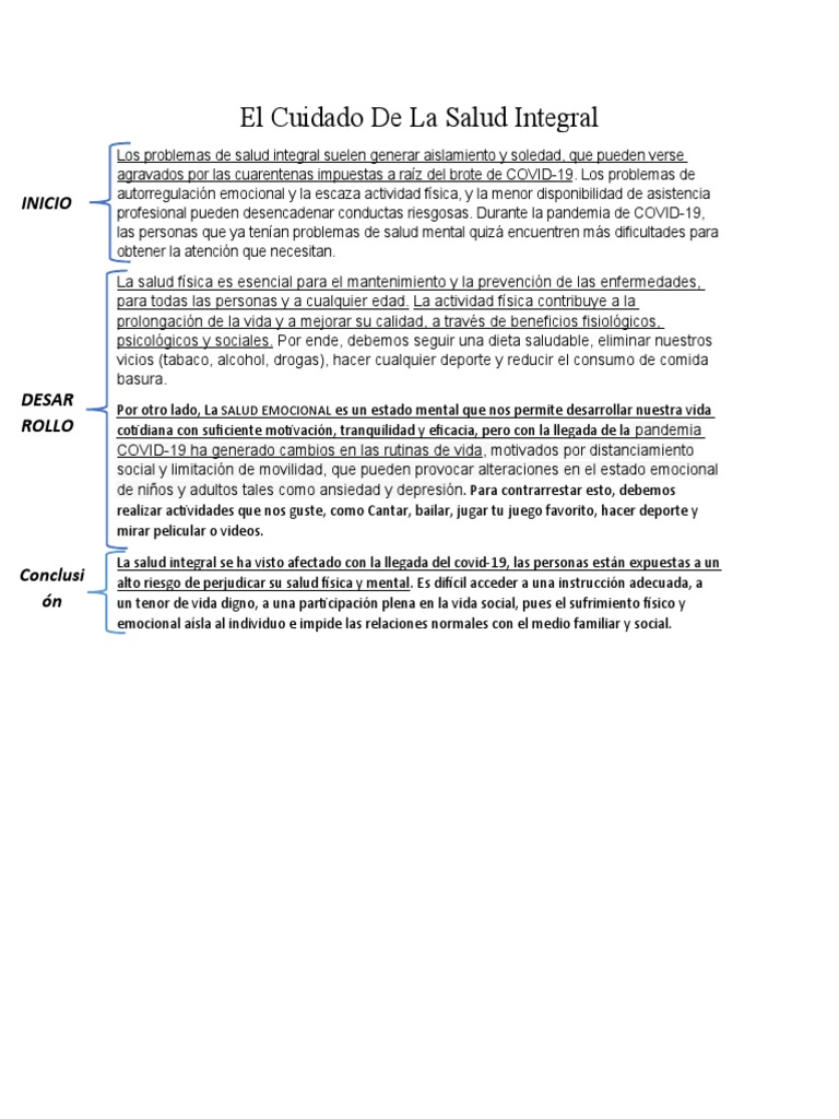 El Cuidado de La Salud Integral | PDF