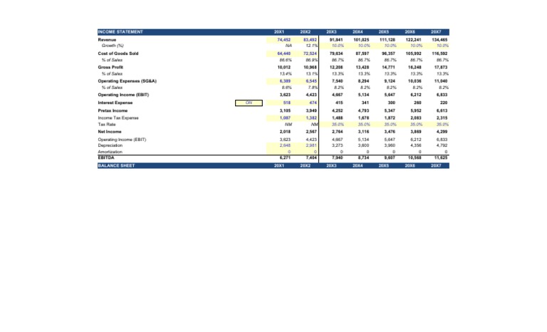 IFS - Simple Three Statement Model | PDF