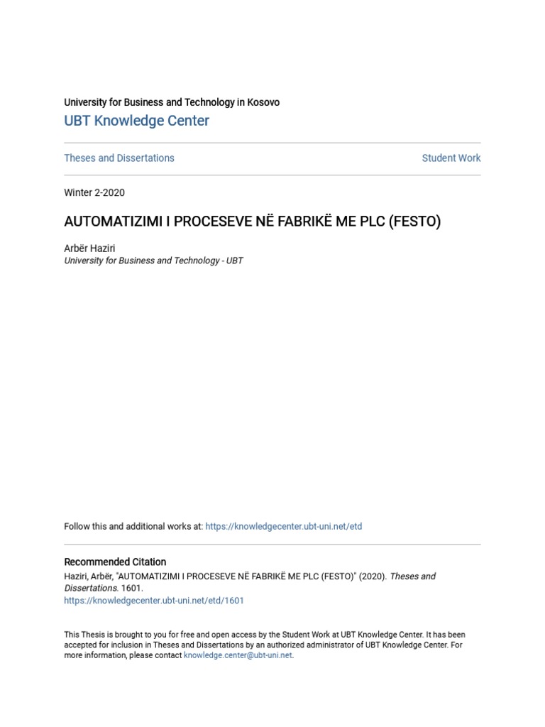 Automatizimi I Proceseve Në Fabrikë Me PLC (Festo) | PDF