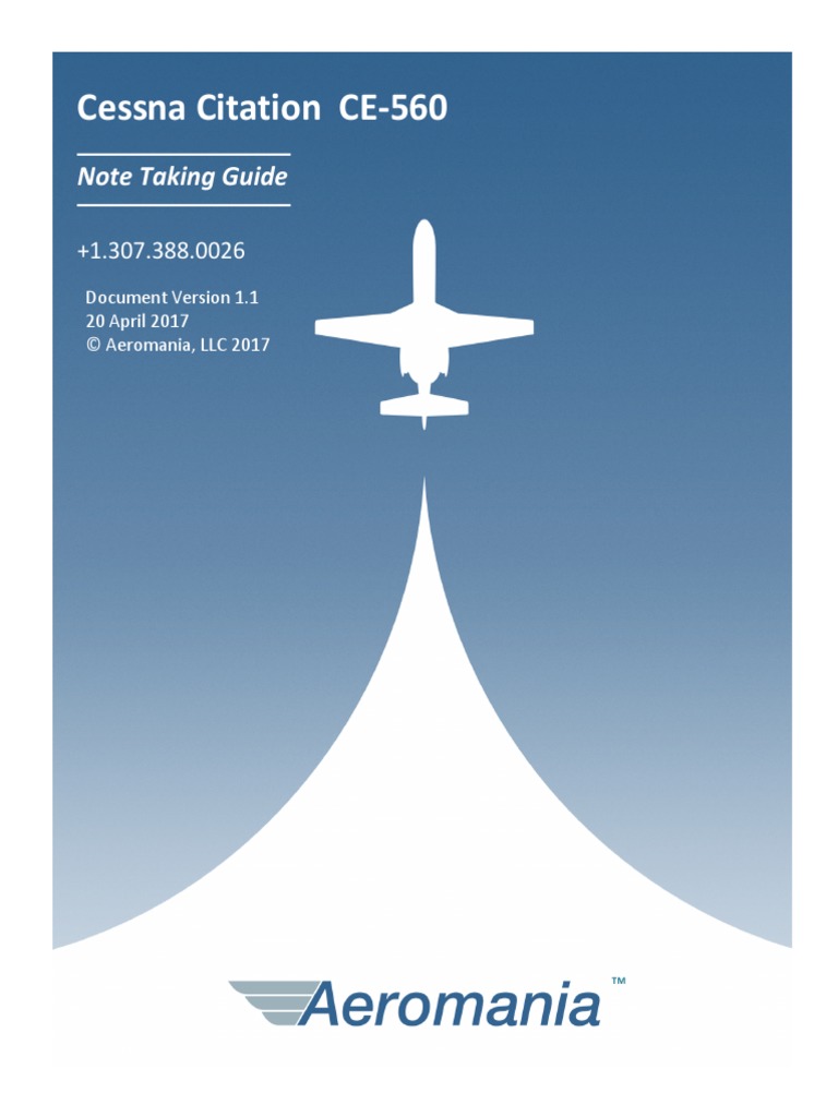 CE560 Note Taking Guide v1.12 | PDF | Takeoff | Turbine Engine Failure