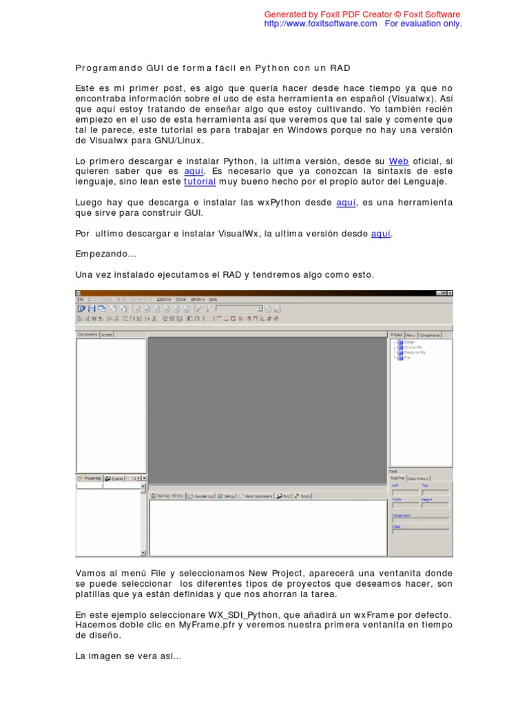 Programando GUI de Forma Fácil en Python Con Un RAD | Descargar gratis PDF | Python (lenguaje de ...