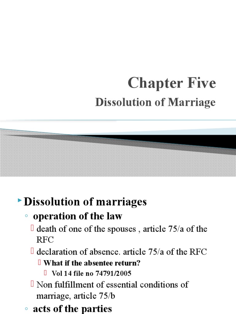 Chapter Five | PDF | Divorce | Child Custody