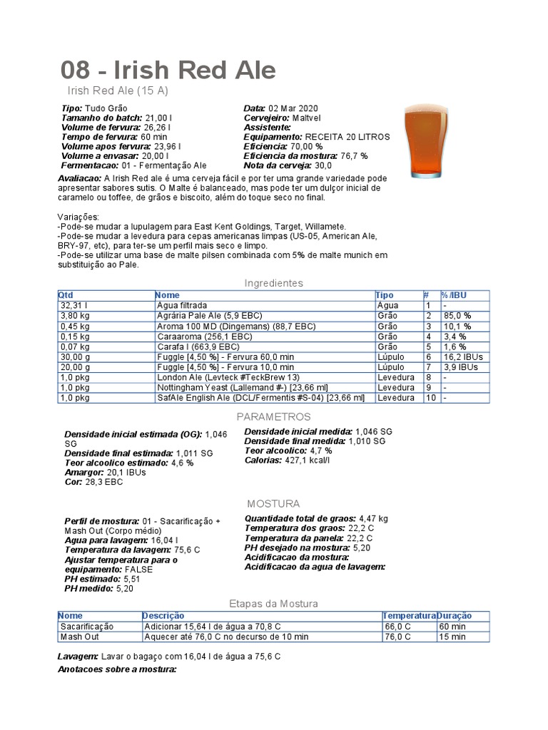 Irish Red Ale | PDF | Cerveja | Ale (cerveja)