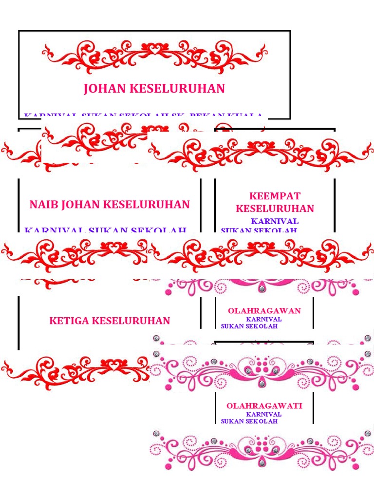 Tag Hadiah Sukan Tahun 2016 | PDF