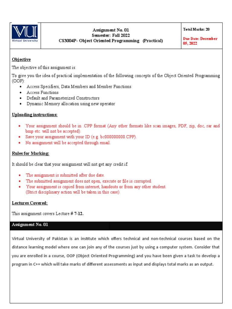 Fall 2022 - CS304P - 1 | PDF | C++ | Object Oriented Programming