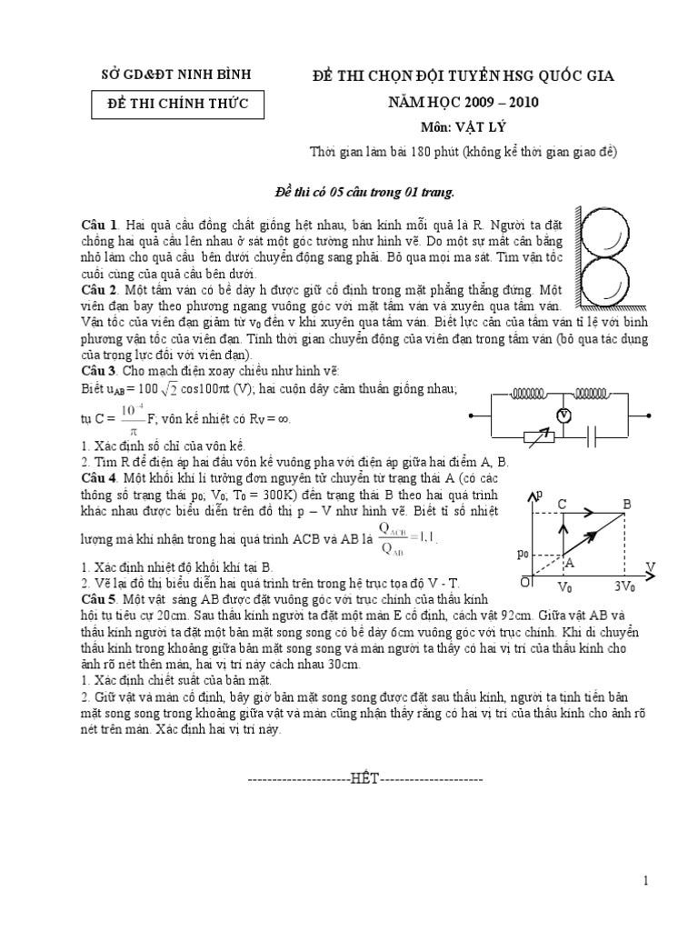 Chon ĐT HSG QG 09-10 | PDF
